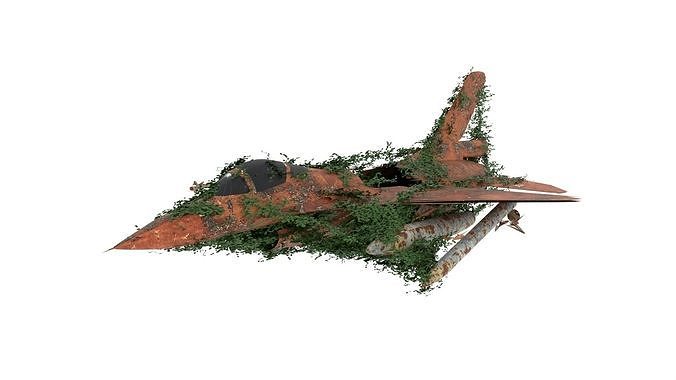Damaged Rusted Jet 3D model | CGTrader