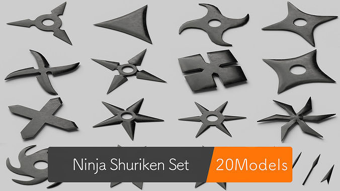 Ninja Shuriken Set 3D model | CGTrader