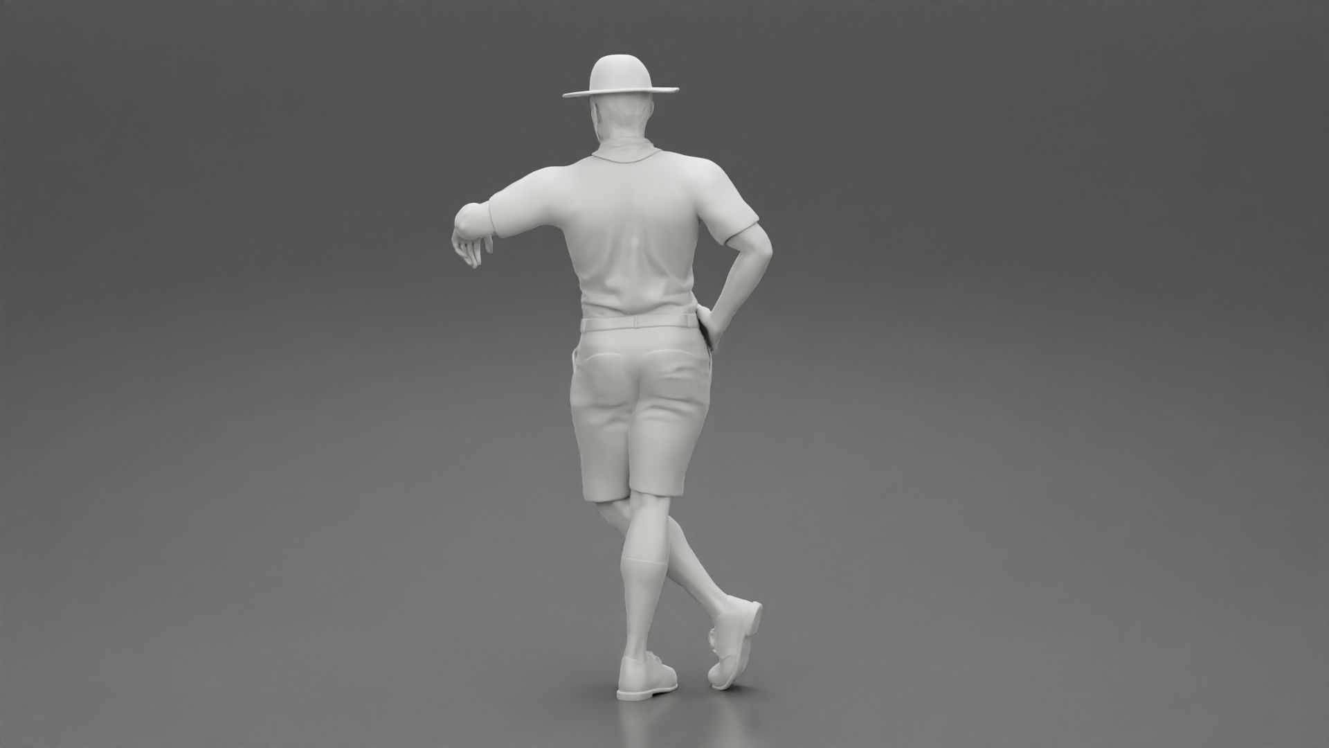 Boy scout standing at scout camp during their summer camp 3D model 3D ...