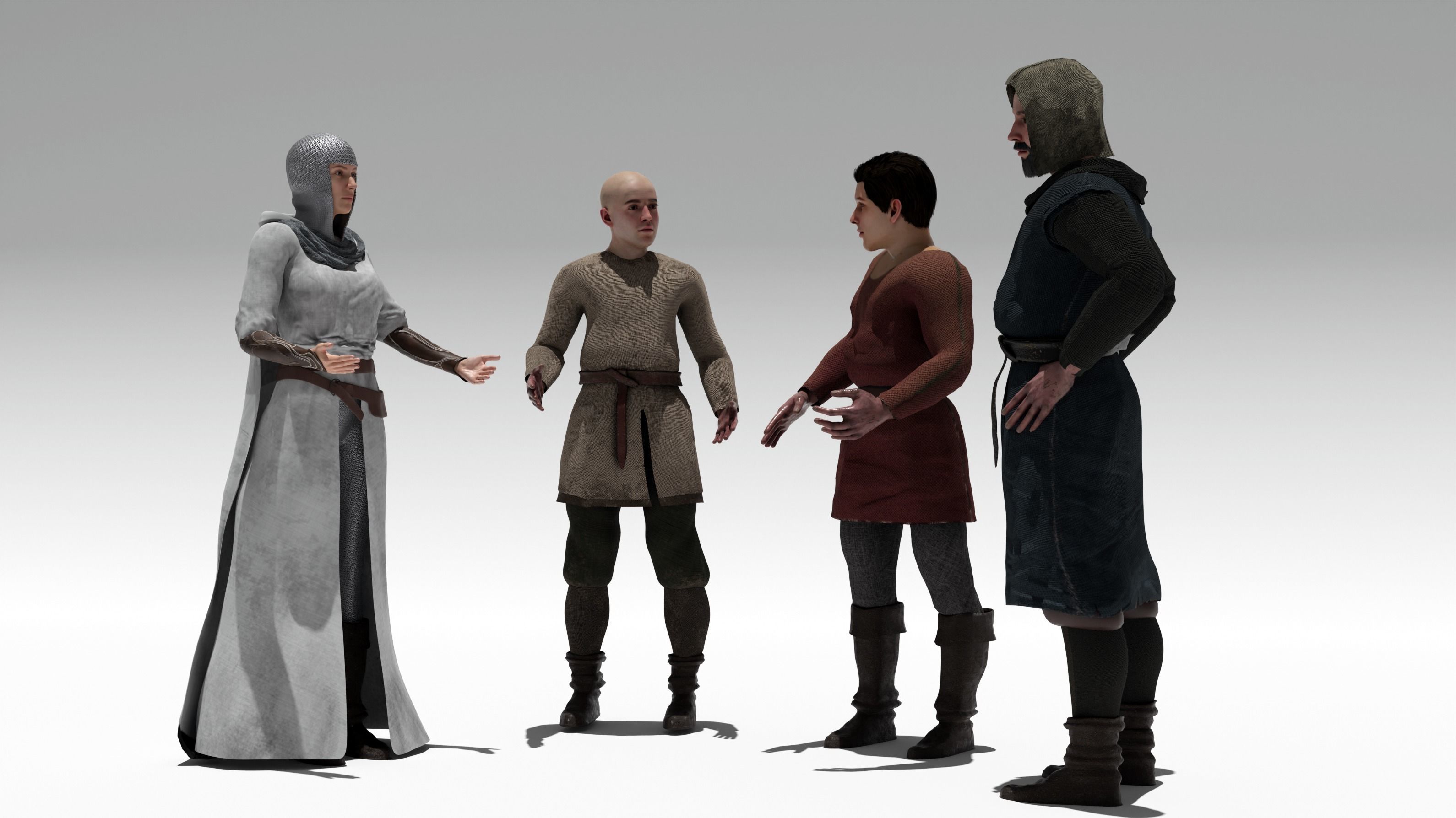 3D model medieval human pack VR / AR / low-poly | CGTrader