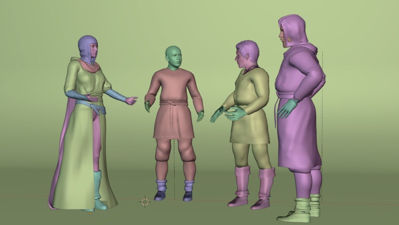 3D model medieval human pack VR / AR / low-poly | CGTrader