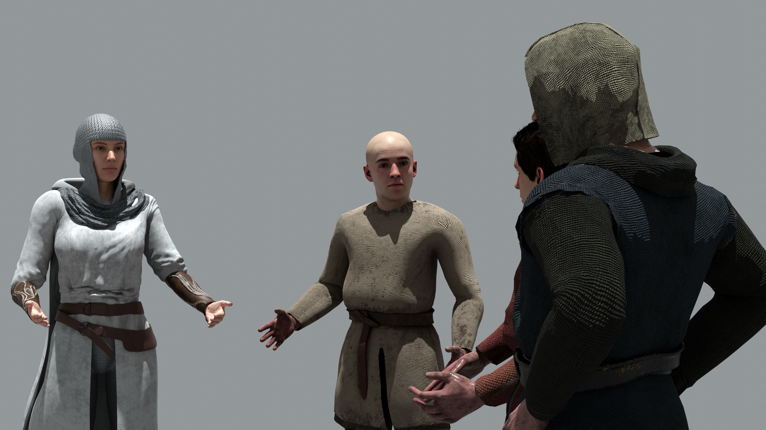 3D model medieval human pack VR / AR / low-poly | CGTrader