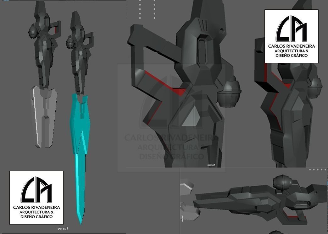 GUNDAM AERIAL PACK AND WEAPONS 3D model 3D printable | CGTrader