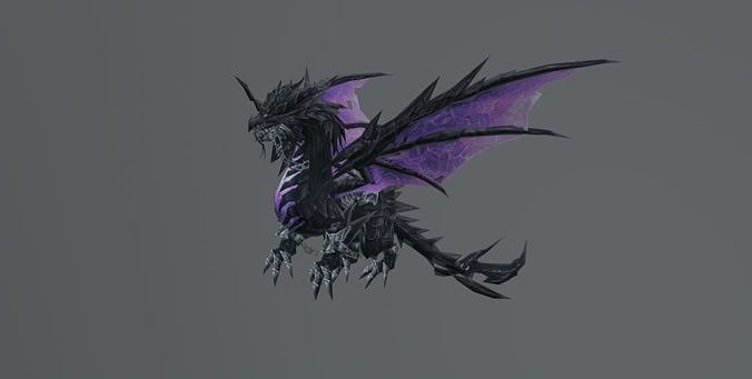 3D model Dark Purple Dragon VR / AR / low-poly | CGTrader