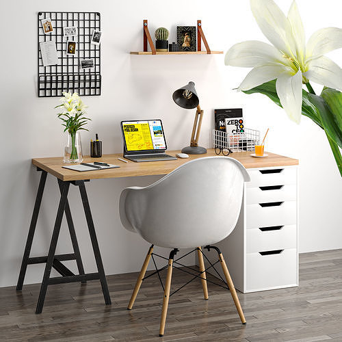 Apple Artistic Home Office Work Place 3D model | CGTrader