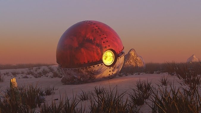 Broken Pokeball 3D model | CGTrader