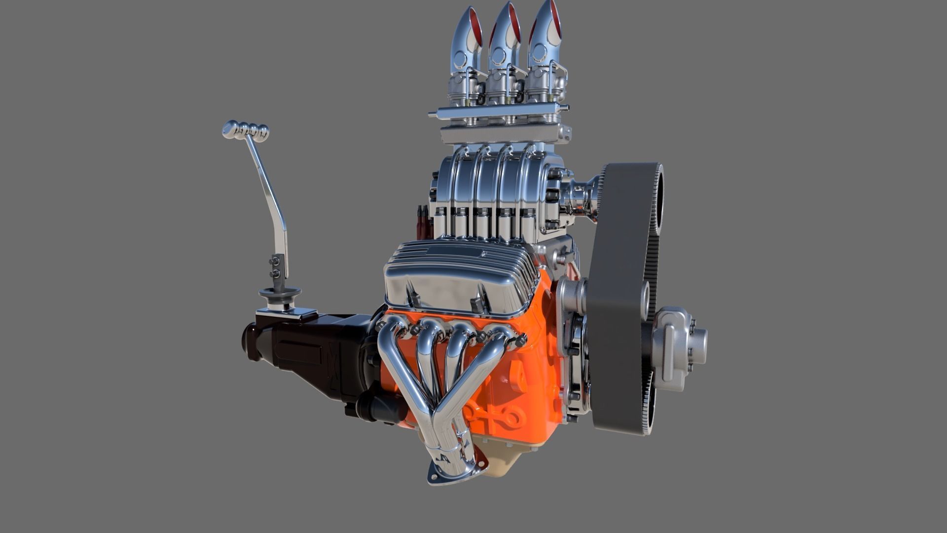 Cartoon V8 vintage engine 3D model | CGTrader