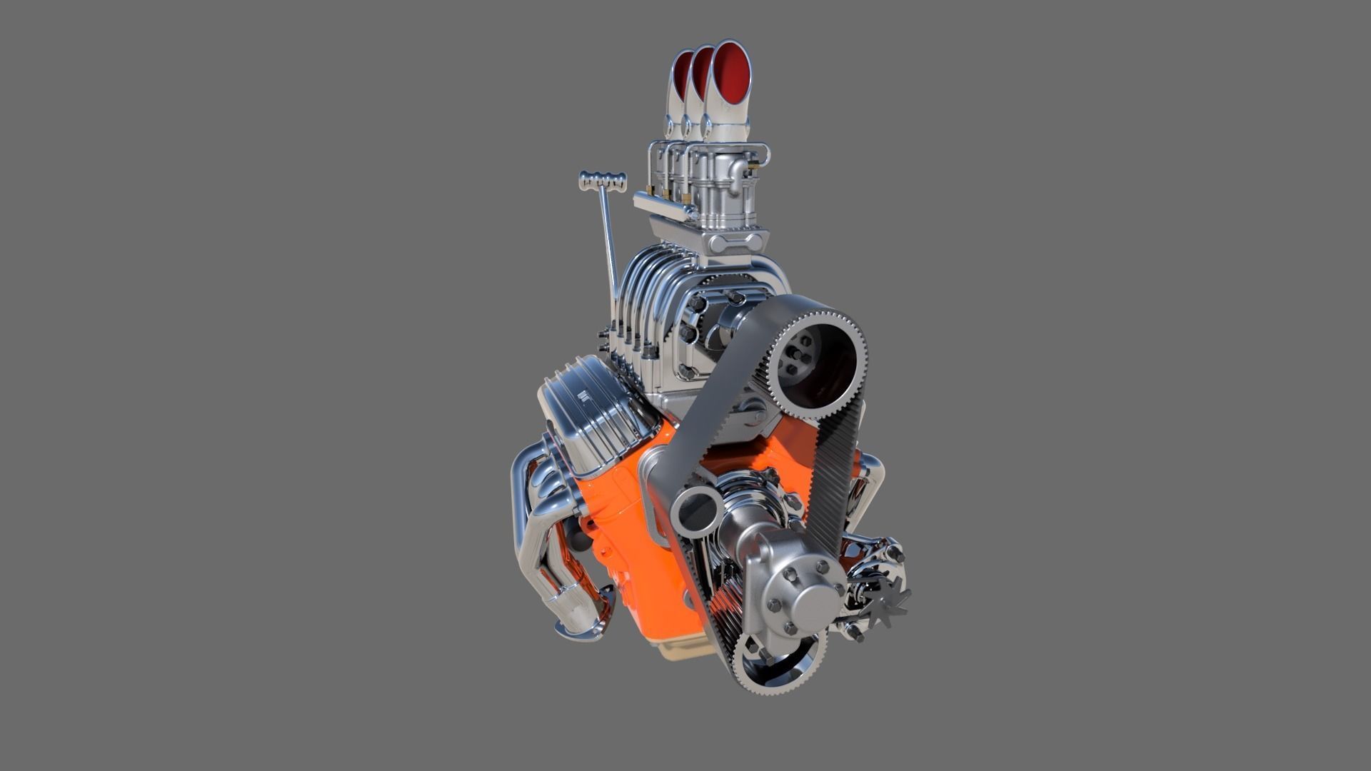 Cartoon V8 vintage engine 3D model | CGTrader