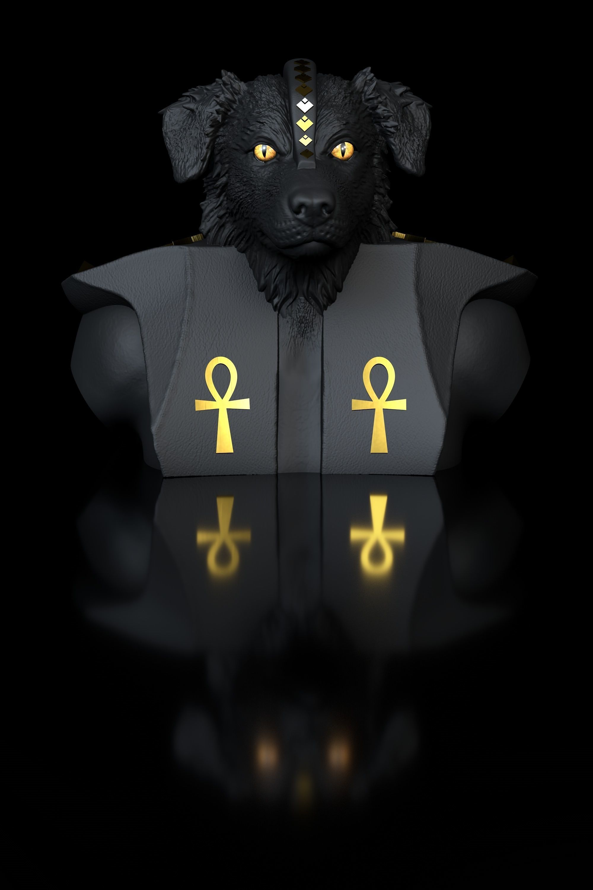 Australian border Anubis friendly- High-Polygon print file 3D model 3D ...