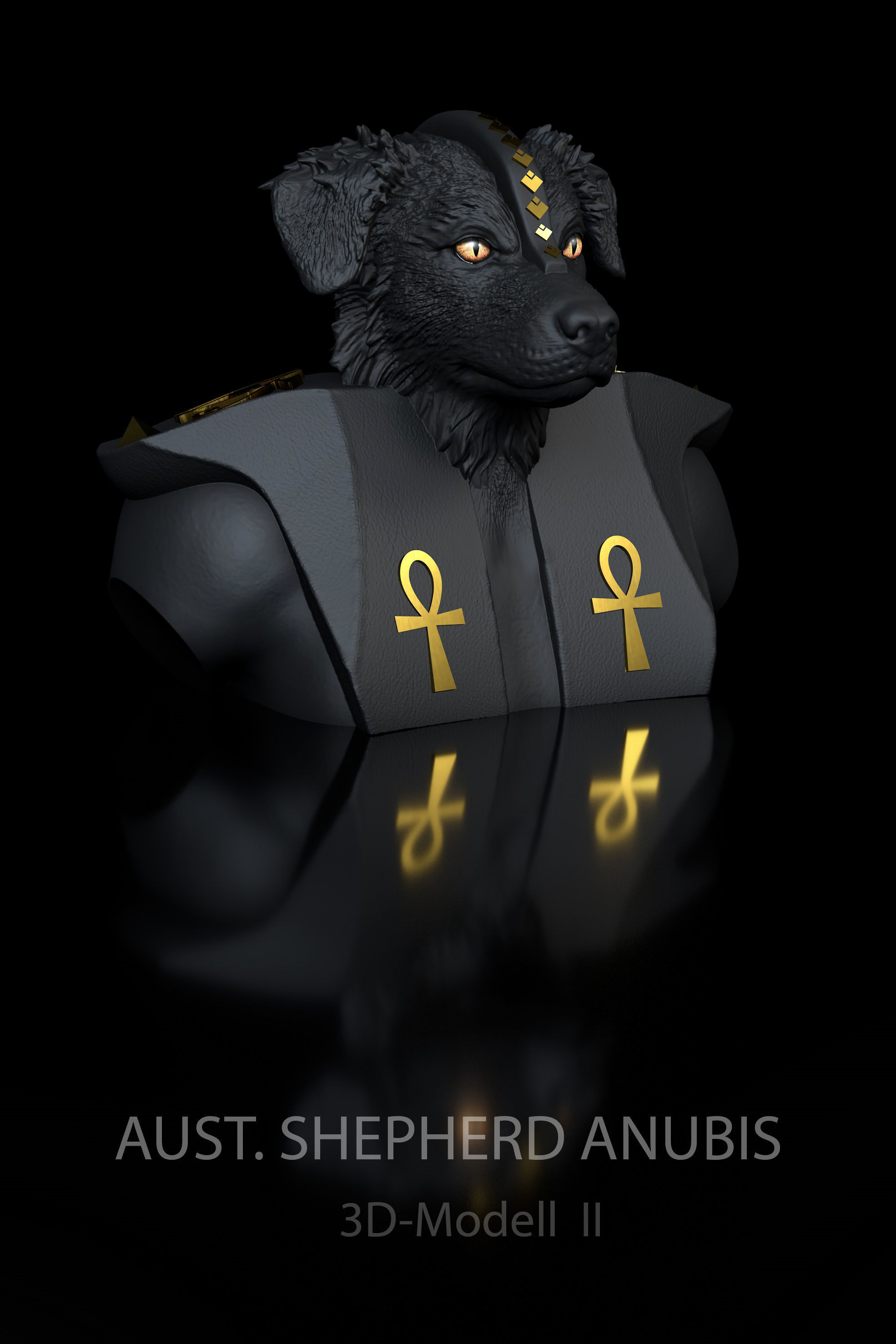 Australian border Anubis friendly- High-Polygon print file 3D model 3D ...