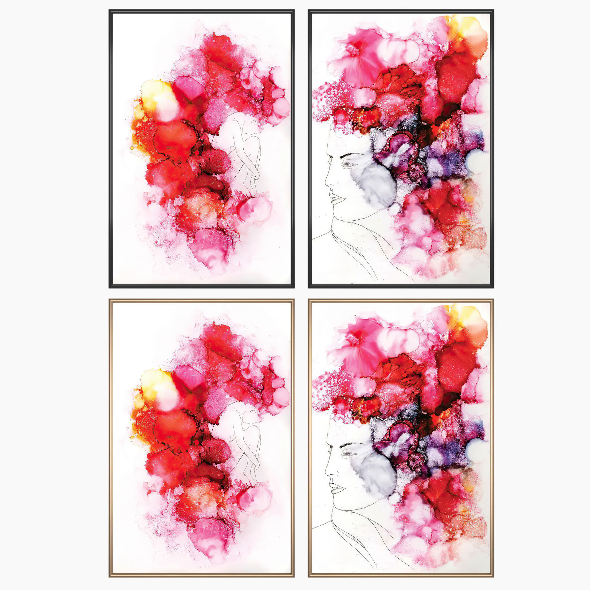 Wall Art Set 4003 3D model | CGTrader