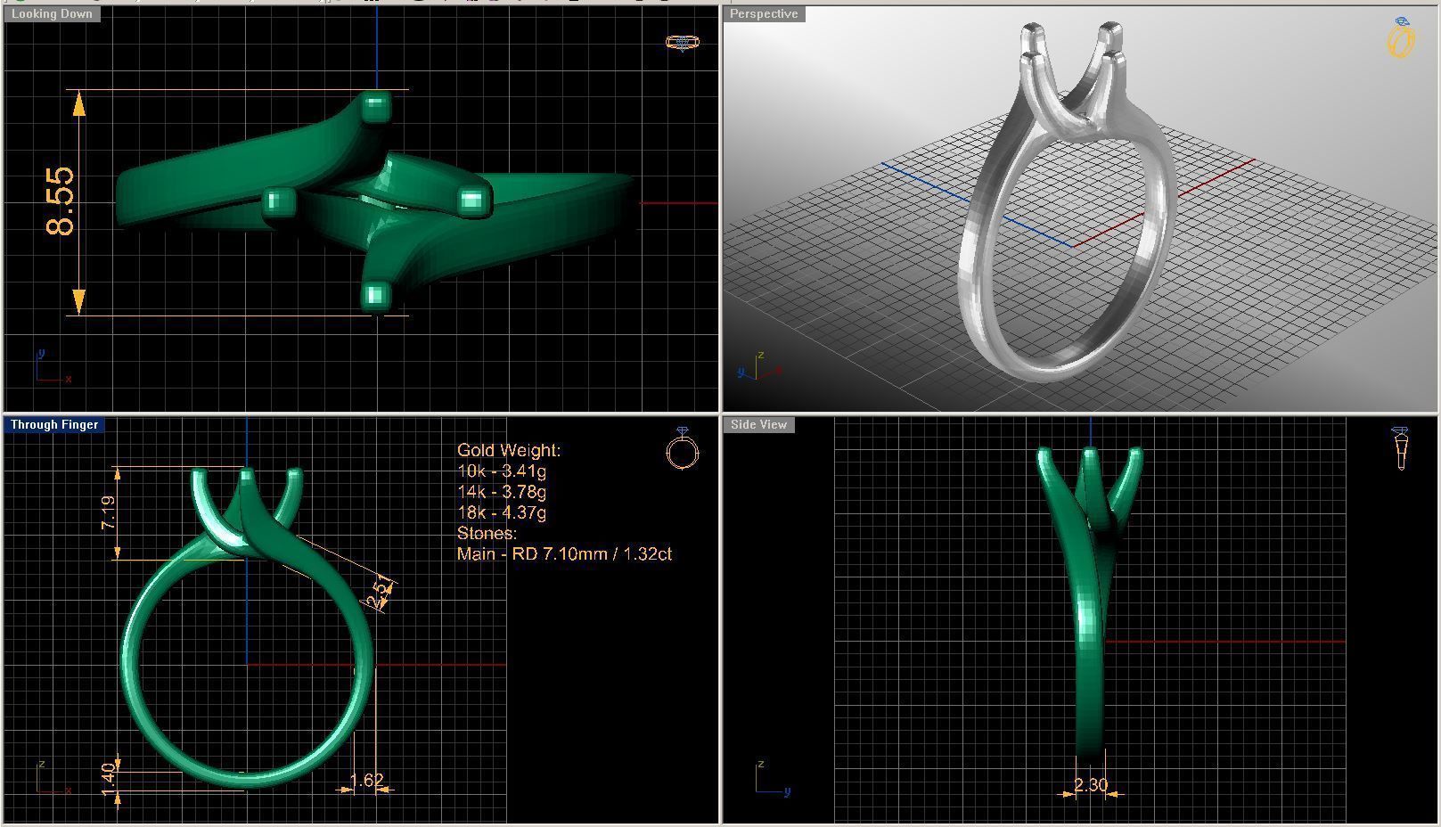 Solitaire diamond ring STL-3DM-12 renders-on hand-3x360 video 3D model ...