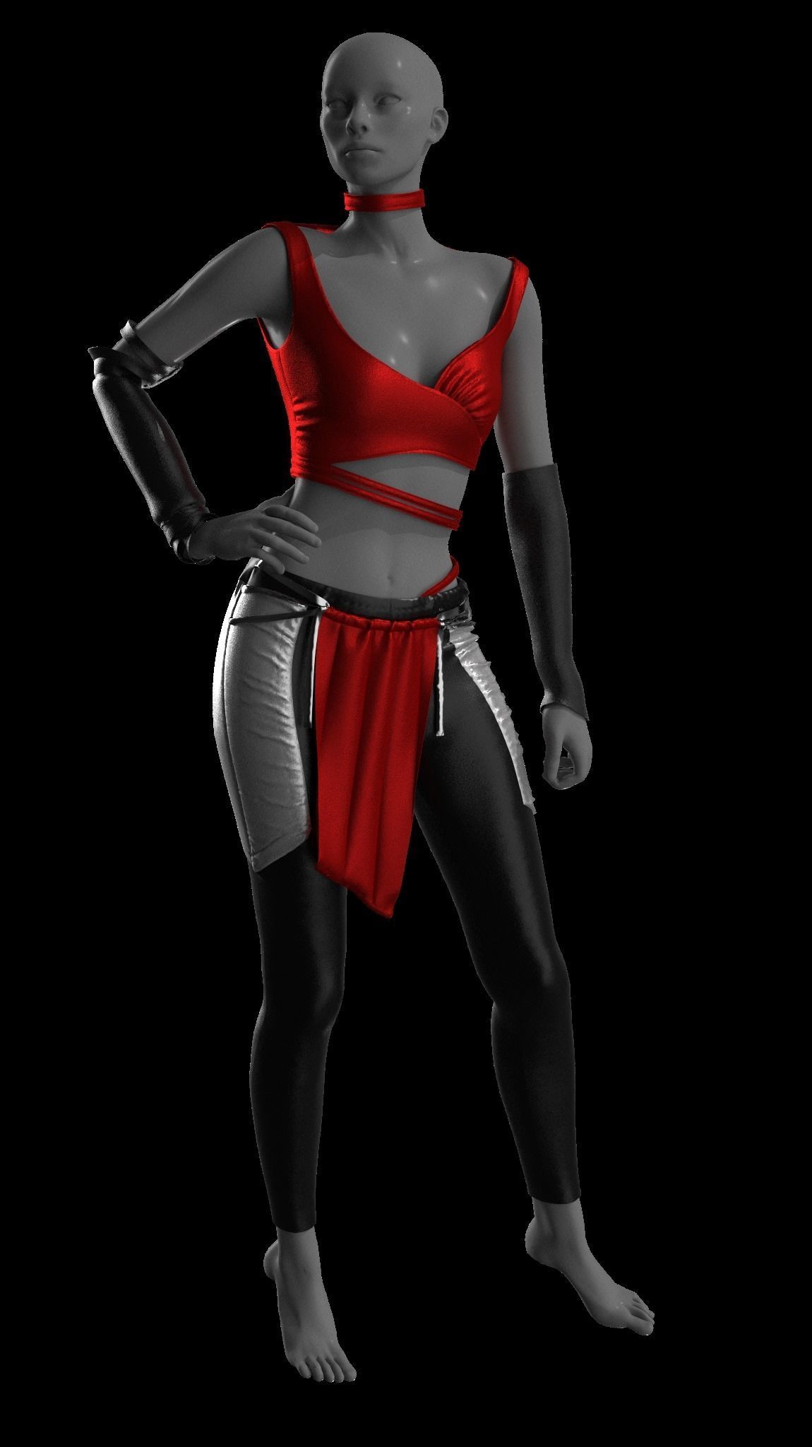 Combat Girl N1 21 Designer CLO3D ZPRJ FBX OBJ MTL 3D model 3D model ...