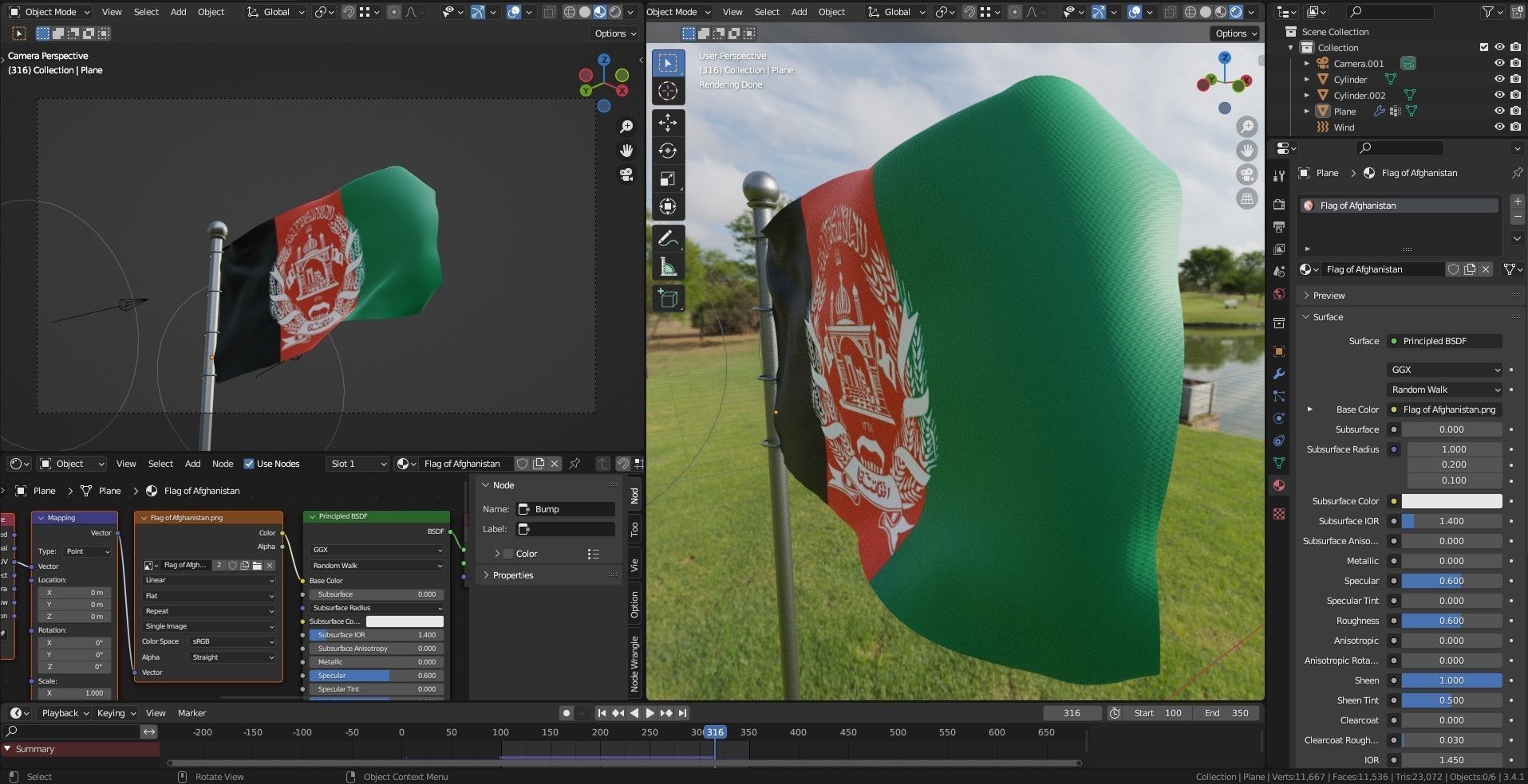 Animated Afghanistan Flags 3D model animated | CGTrader