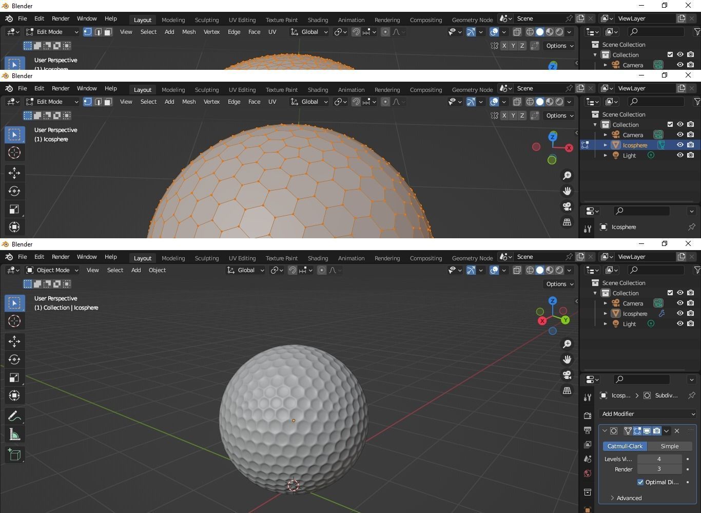 3D model 3D LOW POLY GOLF BALL VR / AR / low-poly | CGTrader