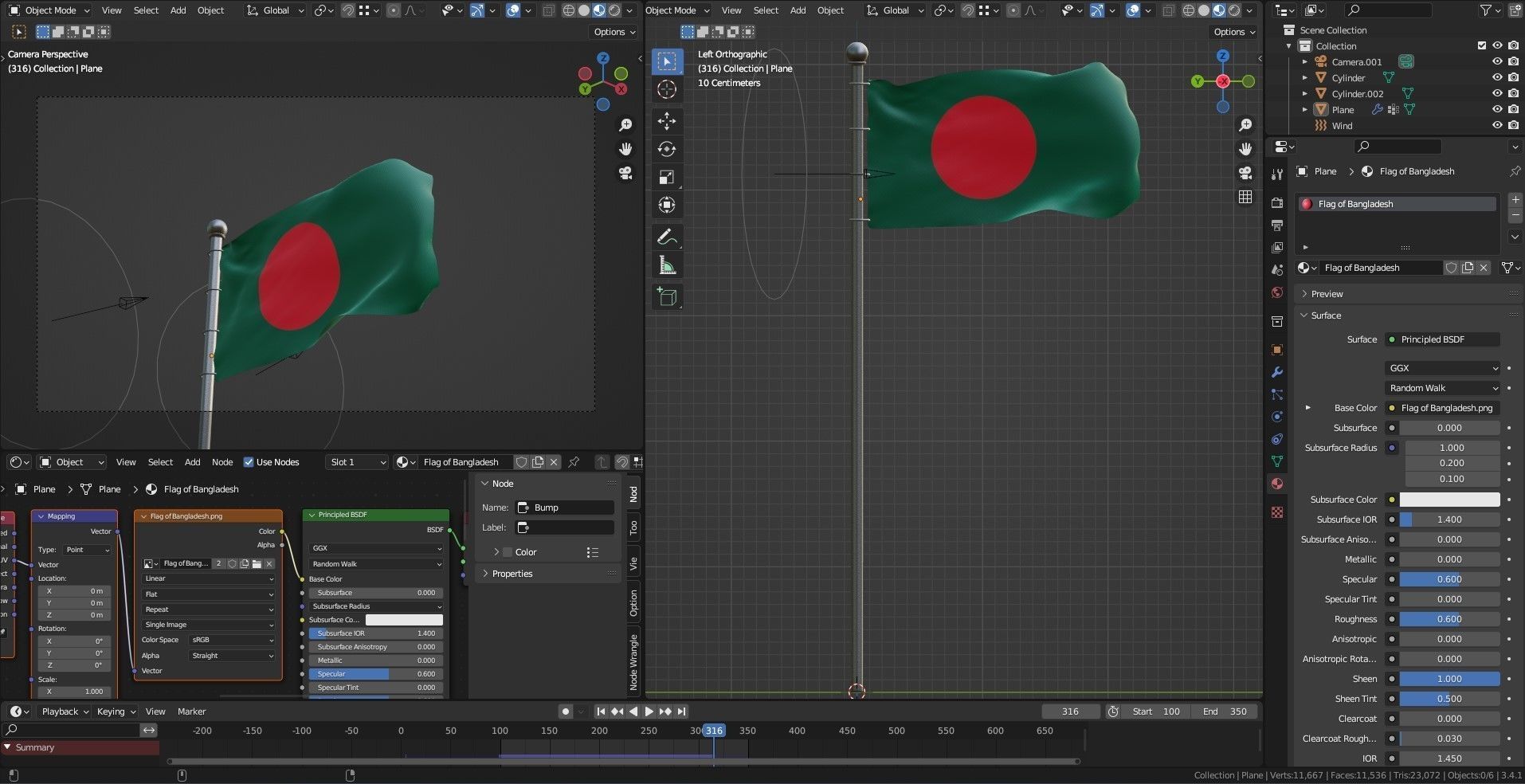 Animated Bangladesh Flags 3D model animated | CGTrader