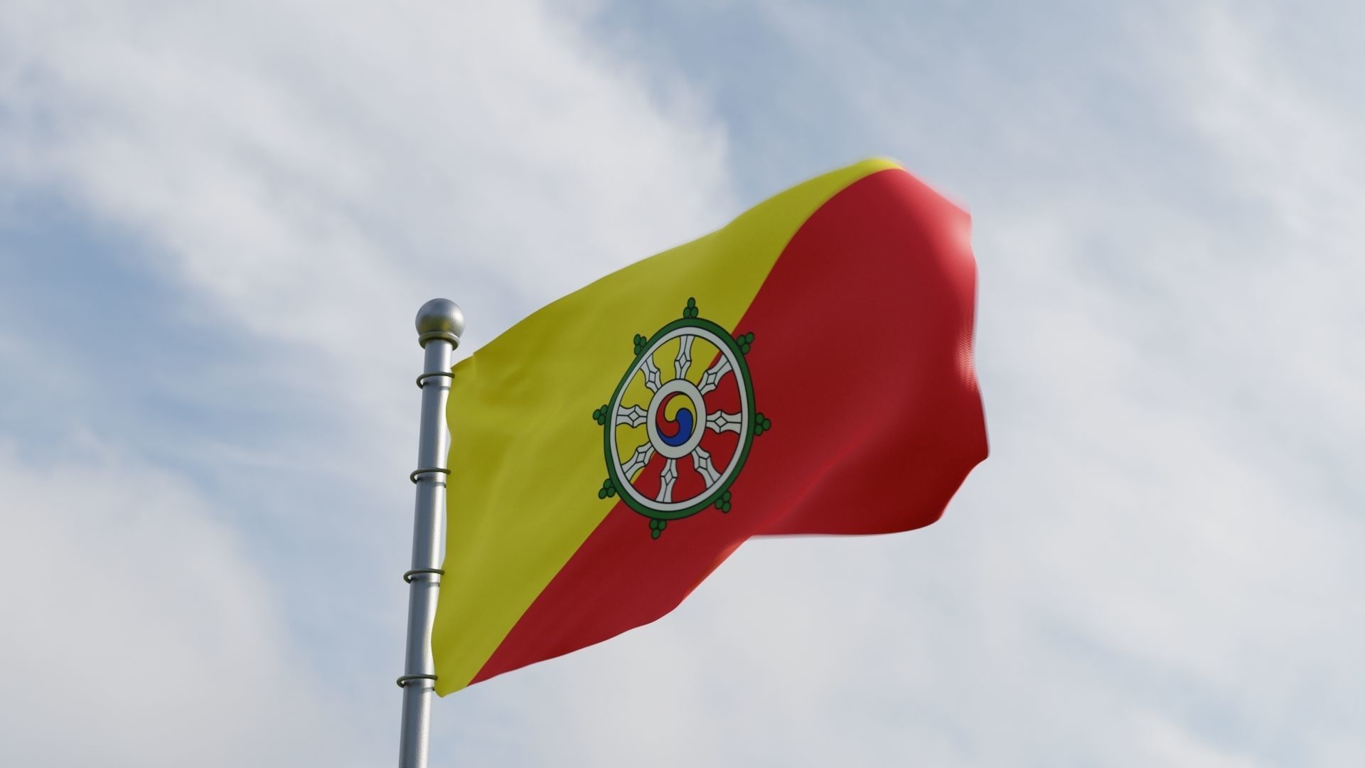 Animated Bhutan Flags 3D model animated | CGTrader