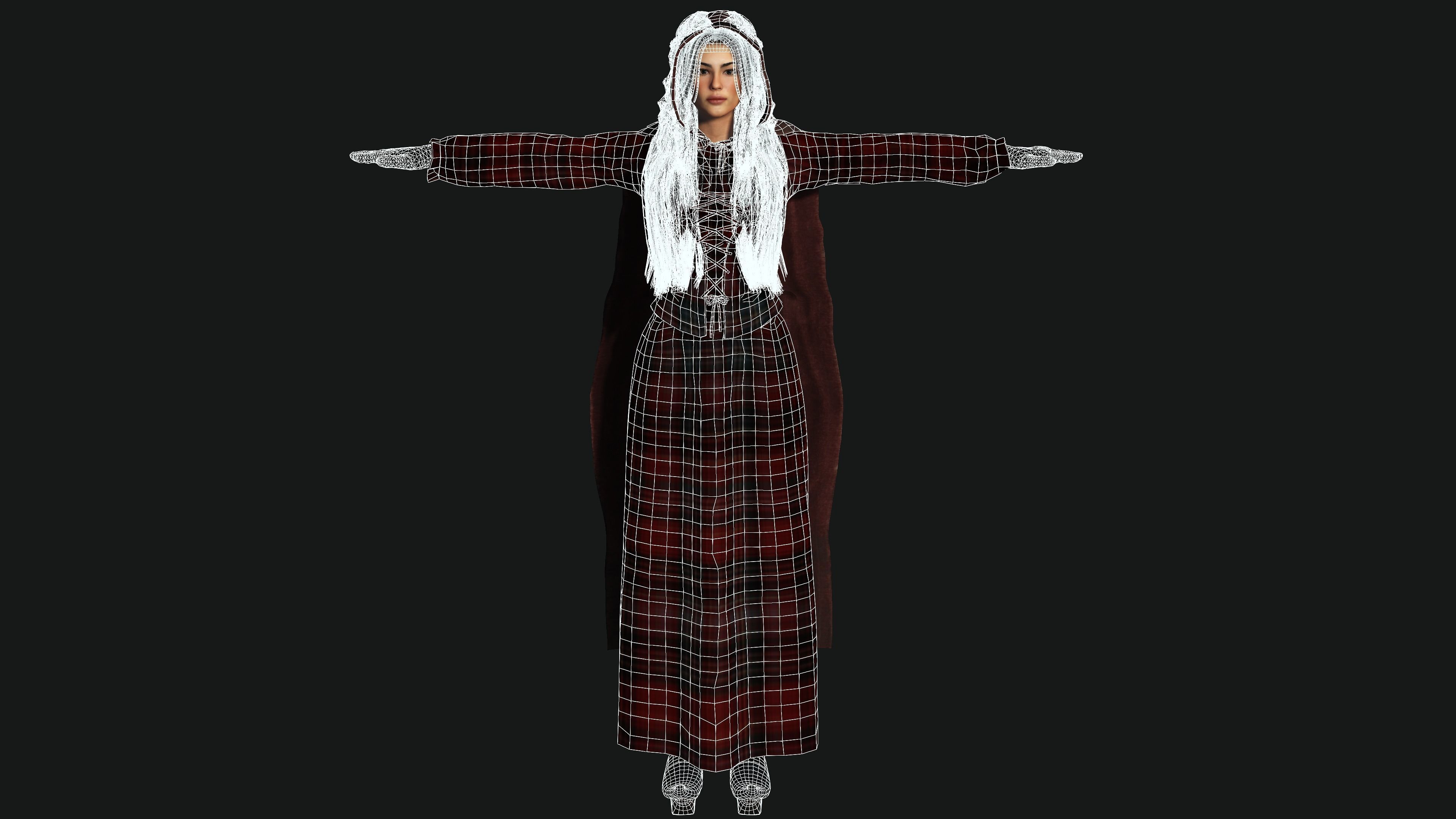 3D model AAA 3D FANTASY FEMALE CHARACTER - MEDIEVAL WOMAN 01 VR / AR ...