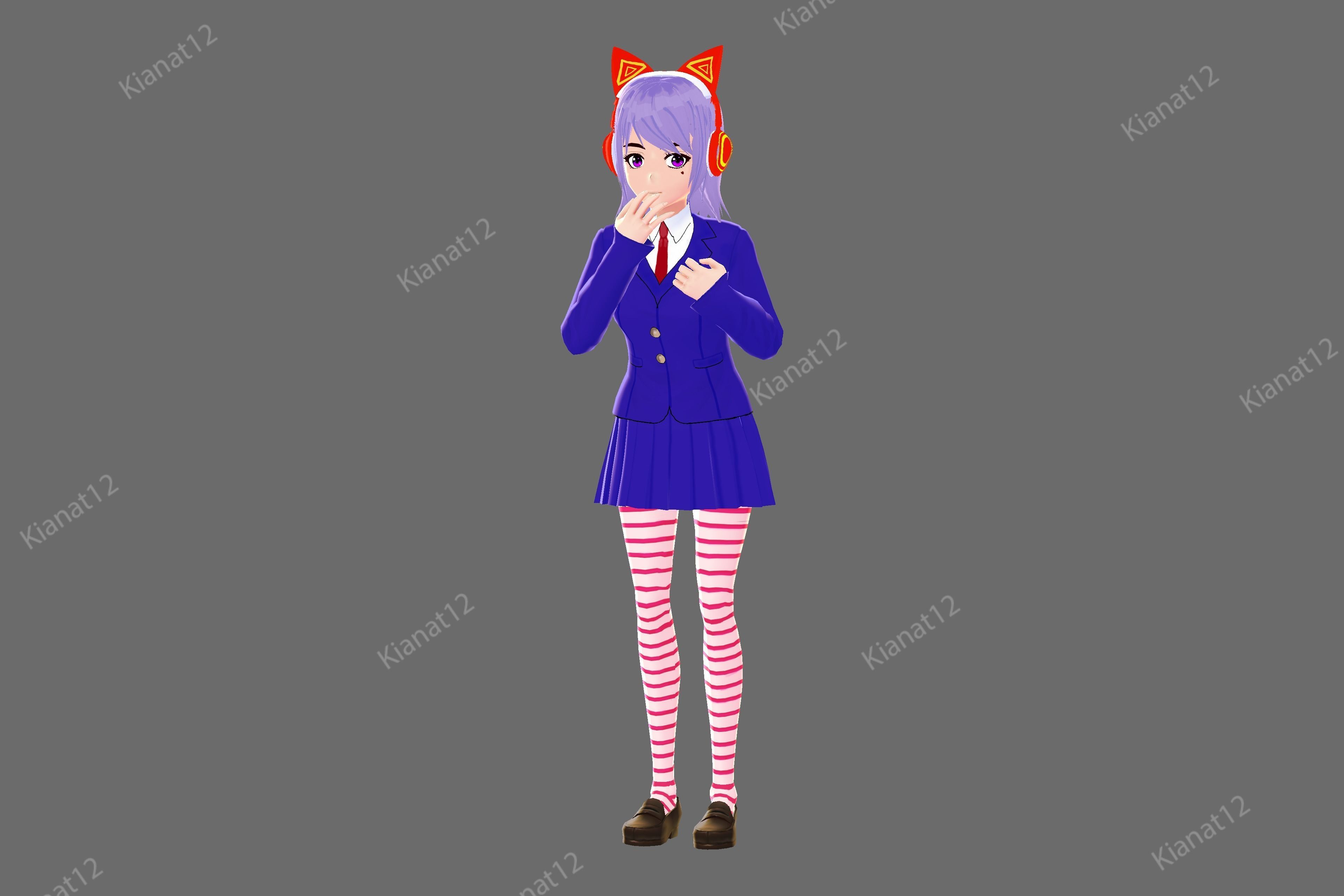 3D model 3d anime style girl avatar VR / AR / low-poly | CGTrader