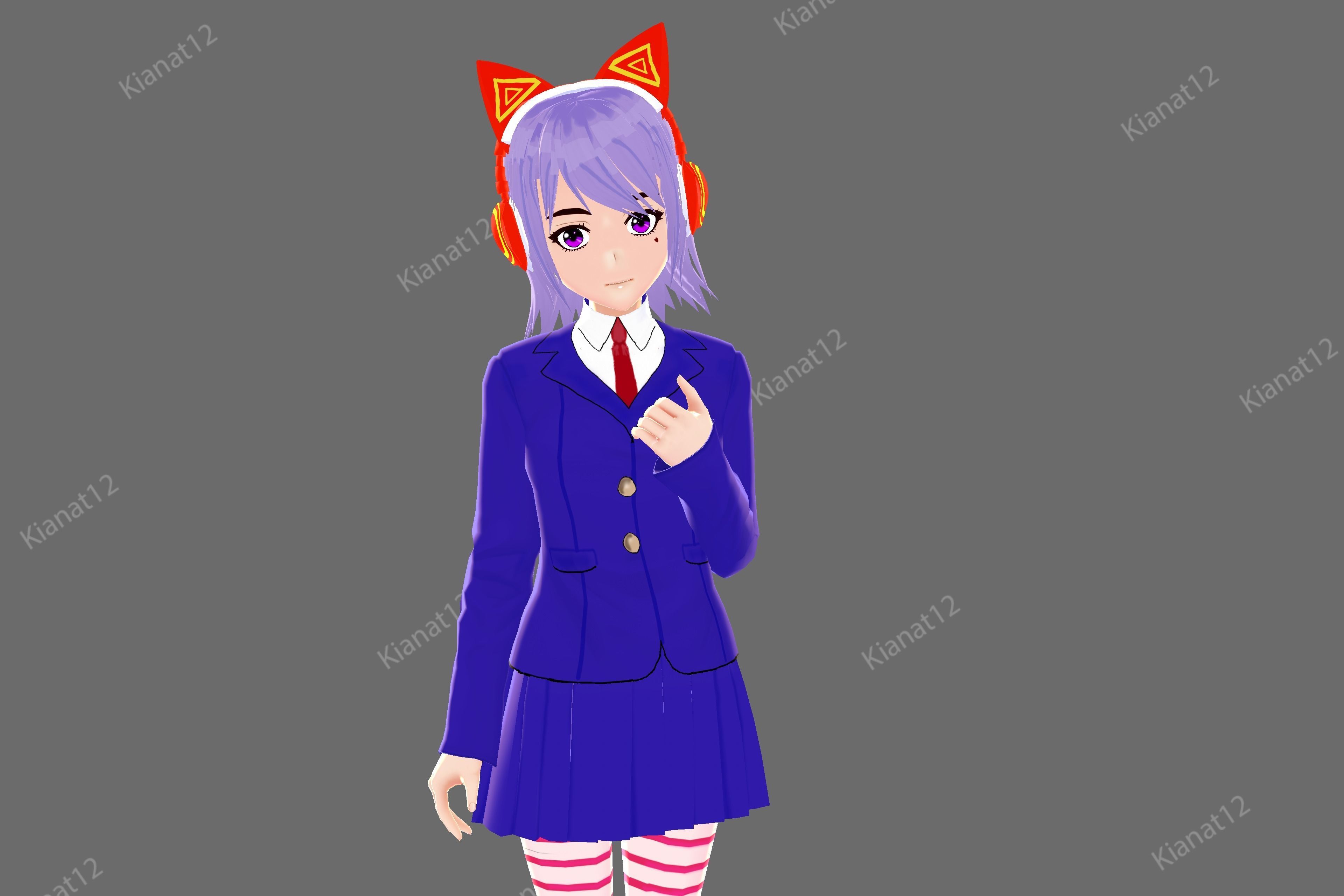 3D model 3d anime style girl avatar VR / AR / low-poly | CGTrader