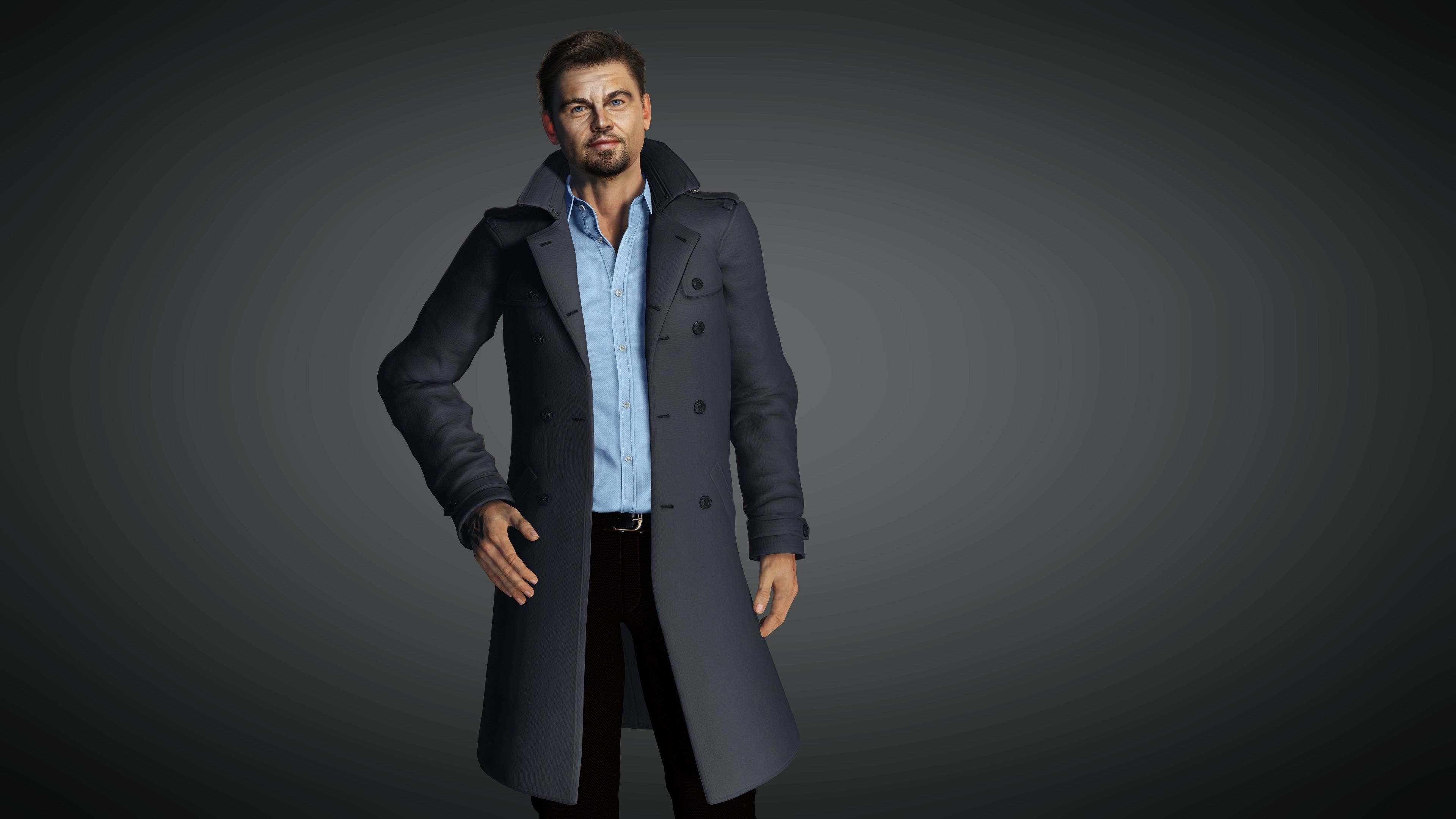 3D model Leonardo DiCaprio Rigged - 2500 Free animations tutorial VR ...