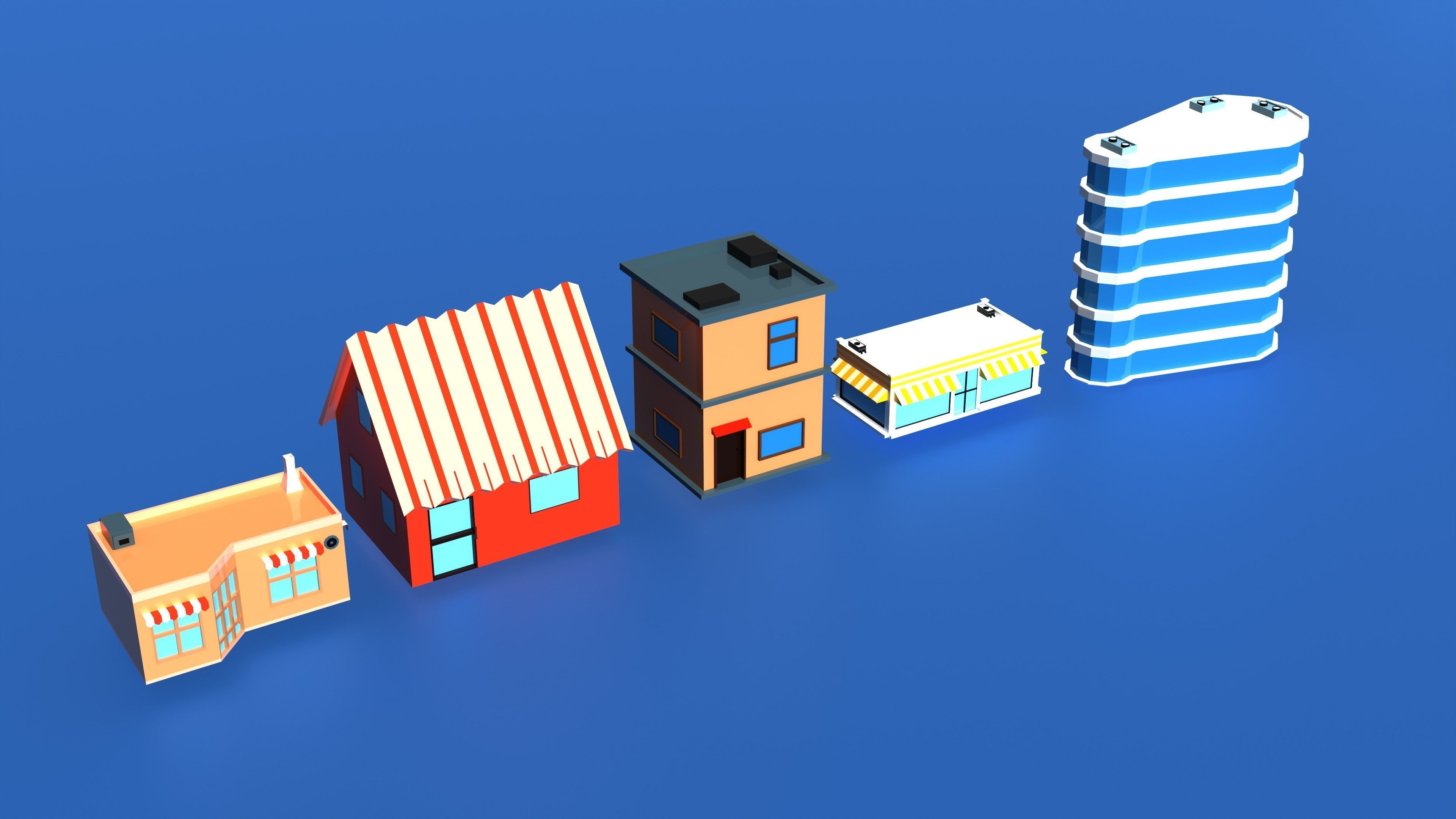 3D model Ultimate Low Poly City Pack 3D VR / AR / low-poly | CGTrader
