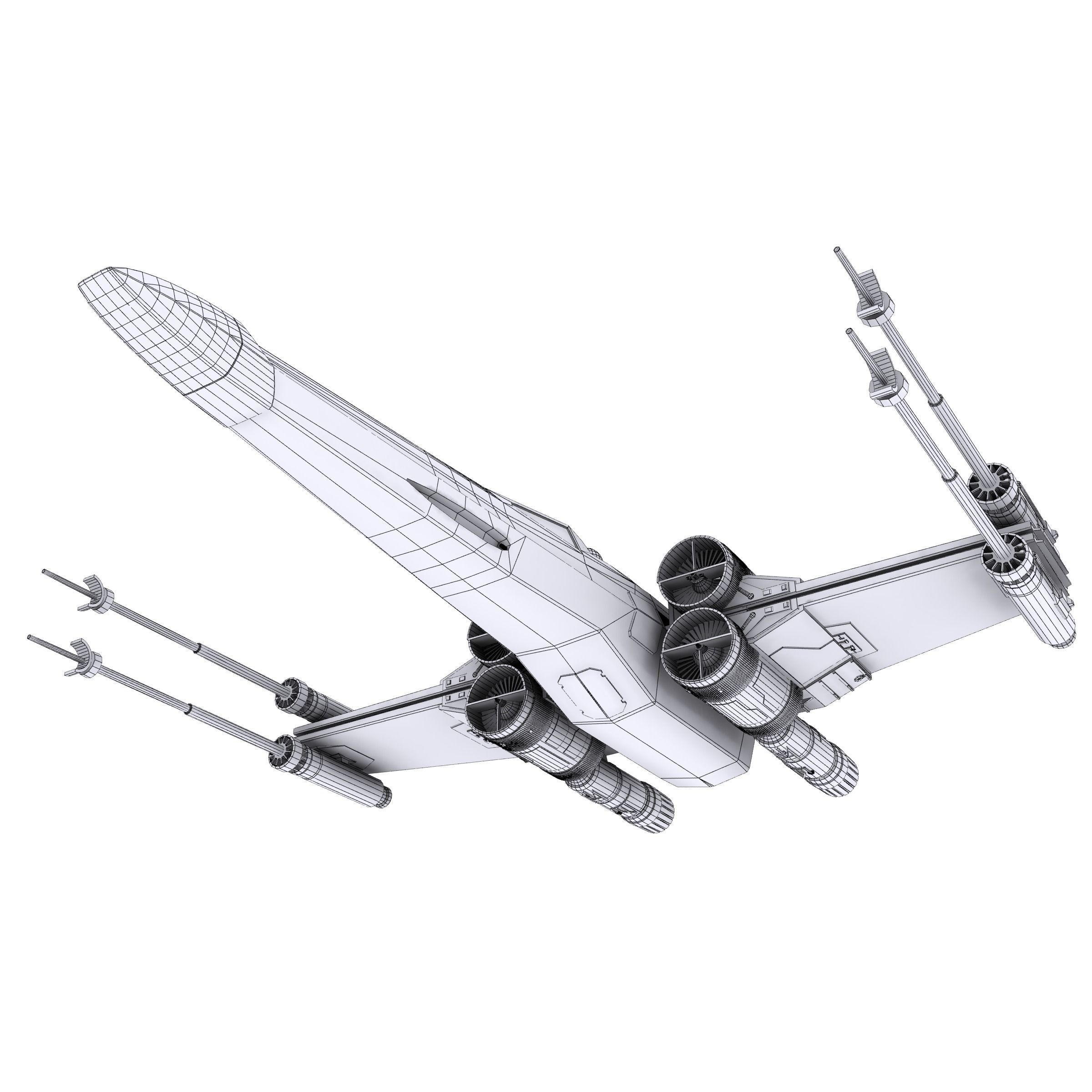 Star Wars X-Wing Black T-70 3D model | CGTrader