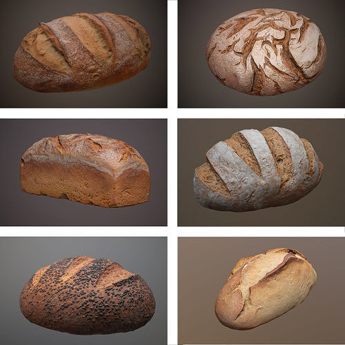 3D model Breads bundle VR / AR / low-poly | CGTrader