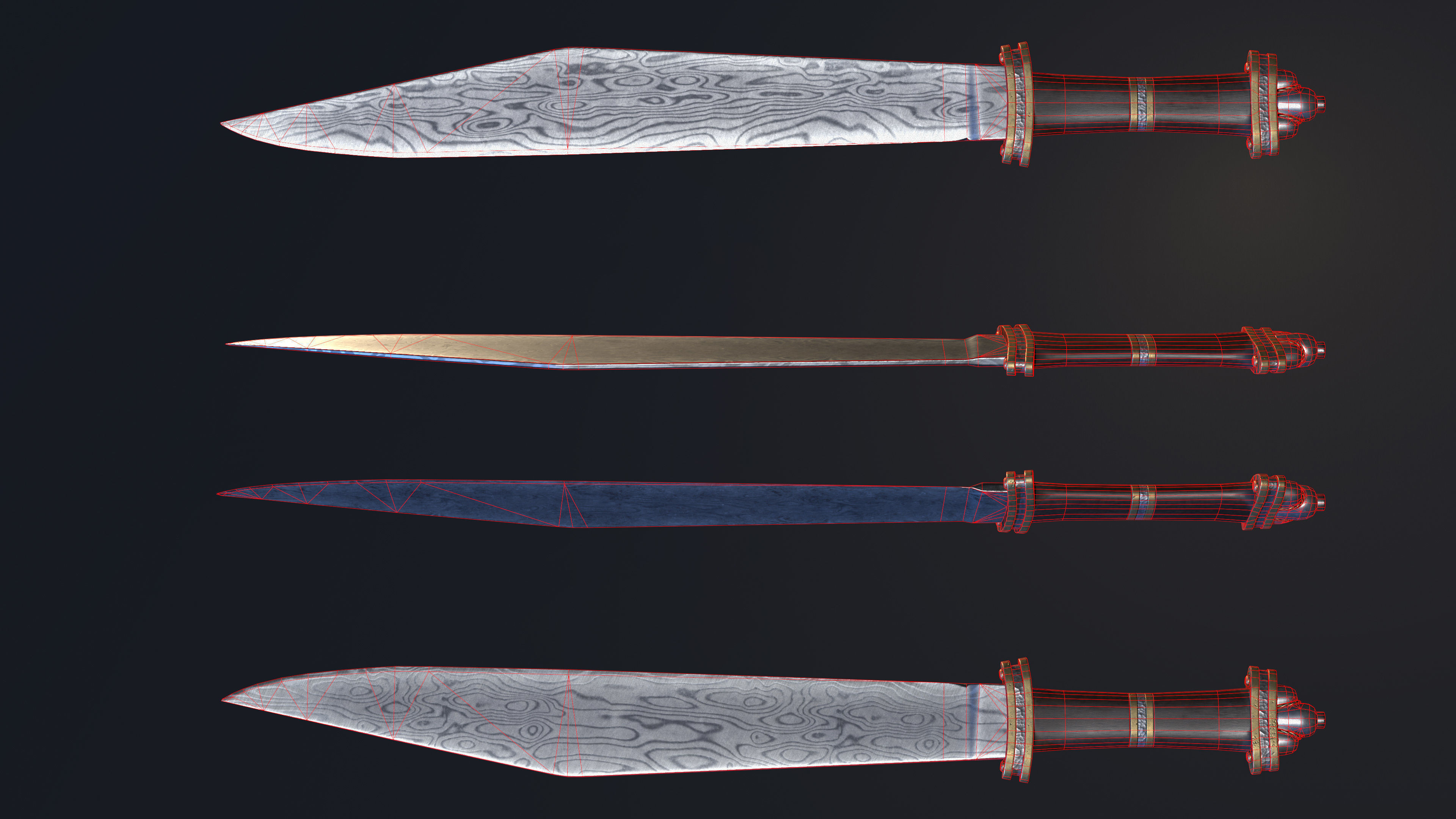 3D model Damascus Long Sax VR / AR / low-poly | CGTrader