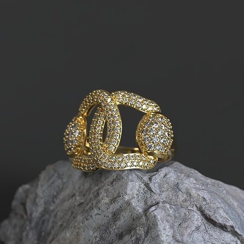 Belt Ring full diamond 3D model 3D printable | CGTrader