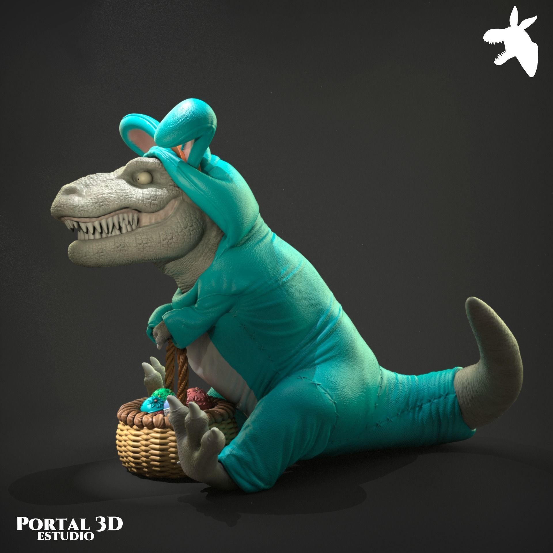 EASTER DINOSAUR RABBIT-SAUR 3D model 3D printable | CGTrader