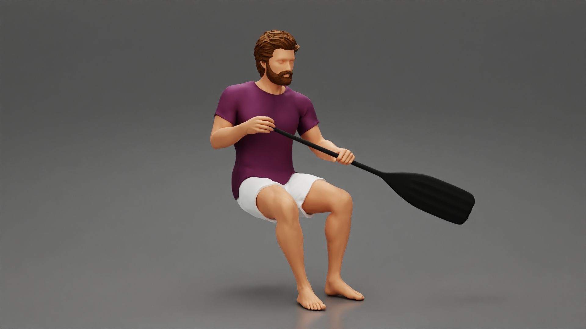 Man rafting on river 3D model 3D printable | CGTrader