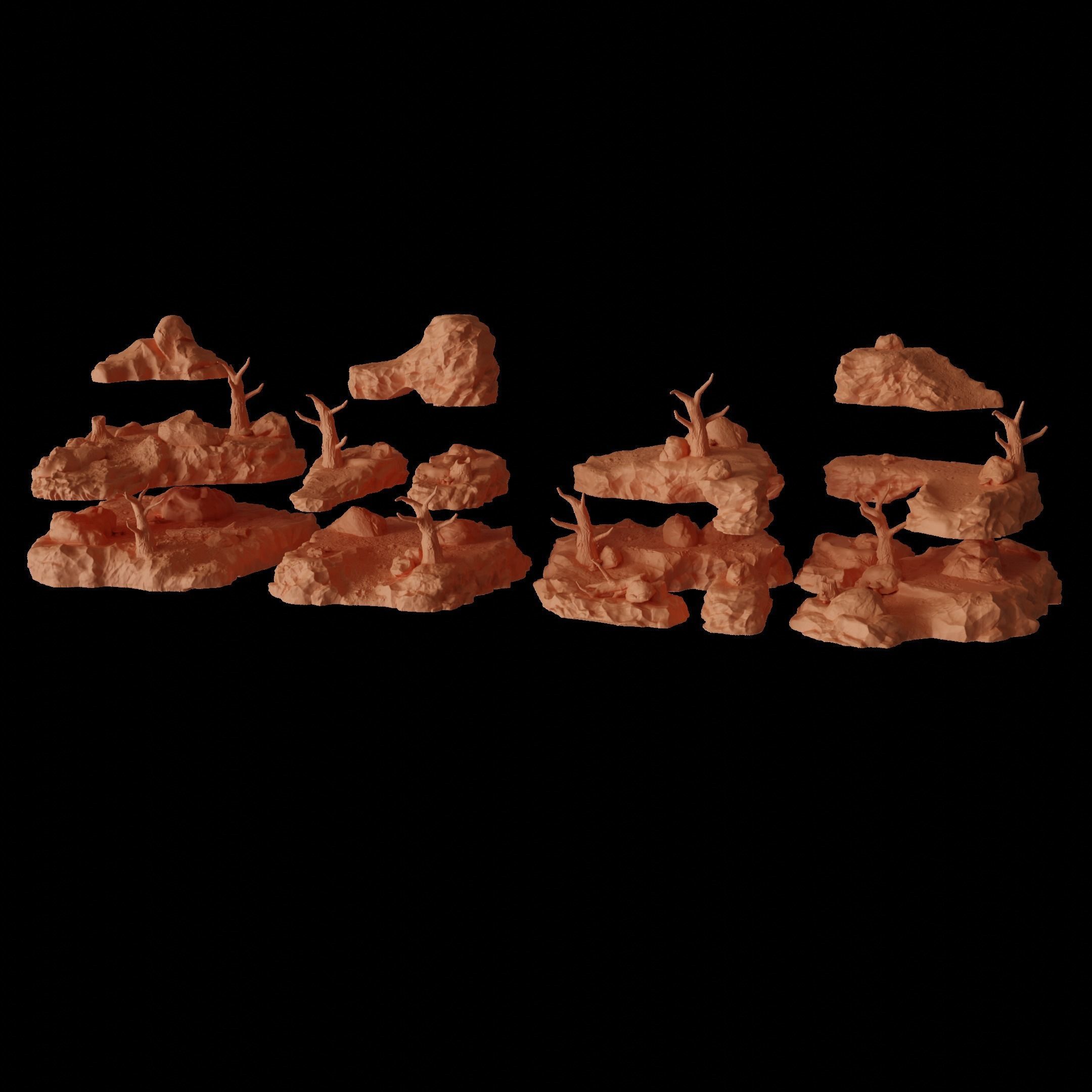 Modular Hills Tabletop Terrain 28 MM 3D model 3D printable | CGTrader