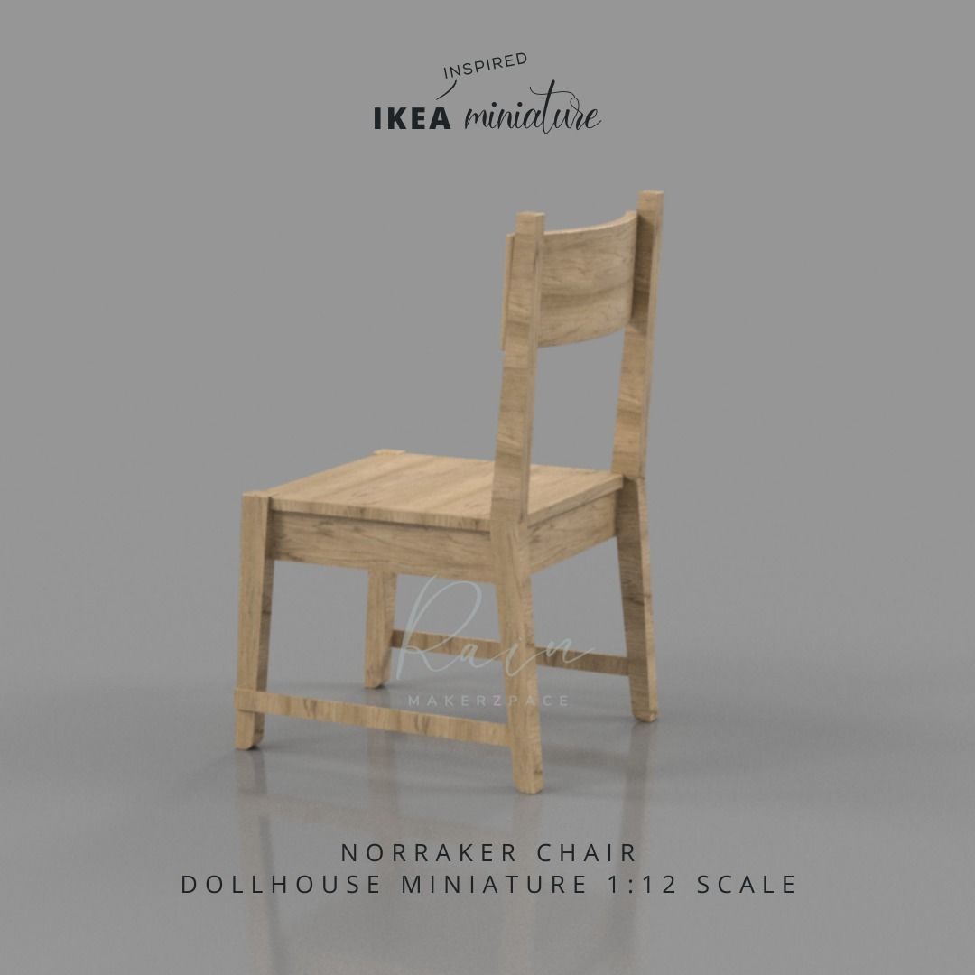 MINIATURE IKEA INSPIRED NORRAKER CHAIR 3D model 3D printable | CGTrader