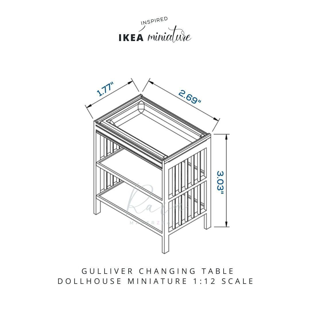 MINIATURE IKEA INSPIRED GULLIVER CHANGING TABLE 3D model 3D printable ...