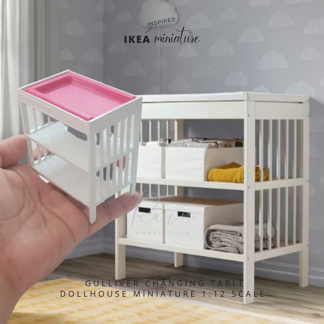 MINIATURE IKEA INSPIRED GULLIVER CHANGING TABLE 3D model 3D printable ...