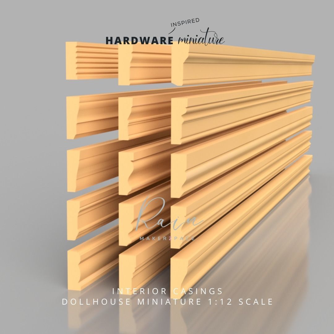 DOLLHOUSE CASING MOLDING DOLLHOUSE TRIM AND MOLDING 3D model 3D ...