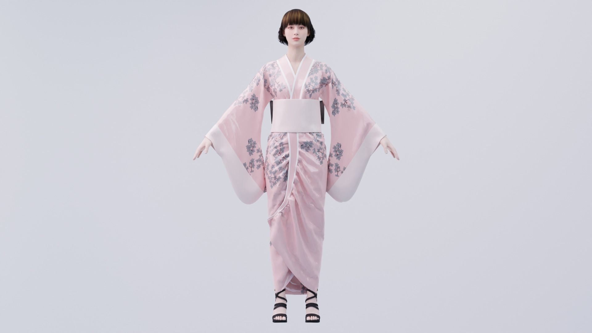 Kimono Yukata traditional cloth 3D model | CGTrader