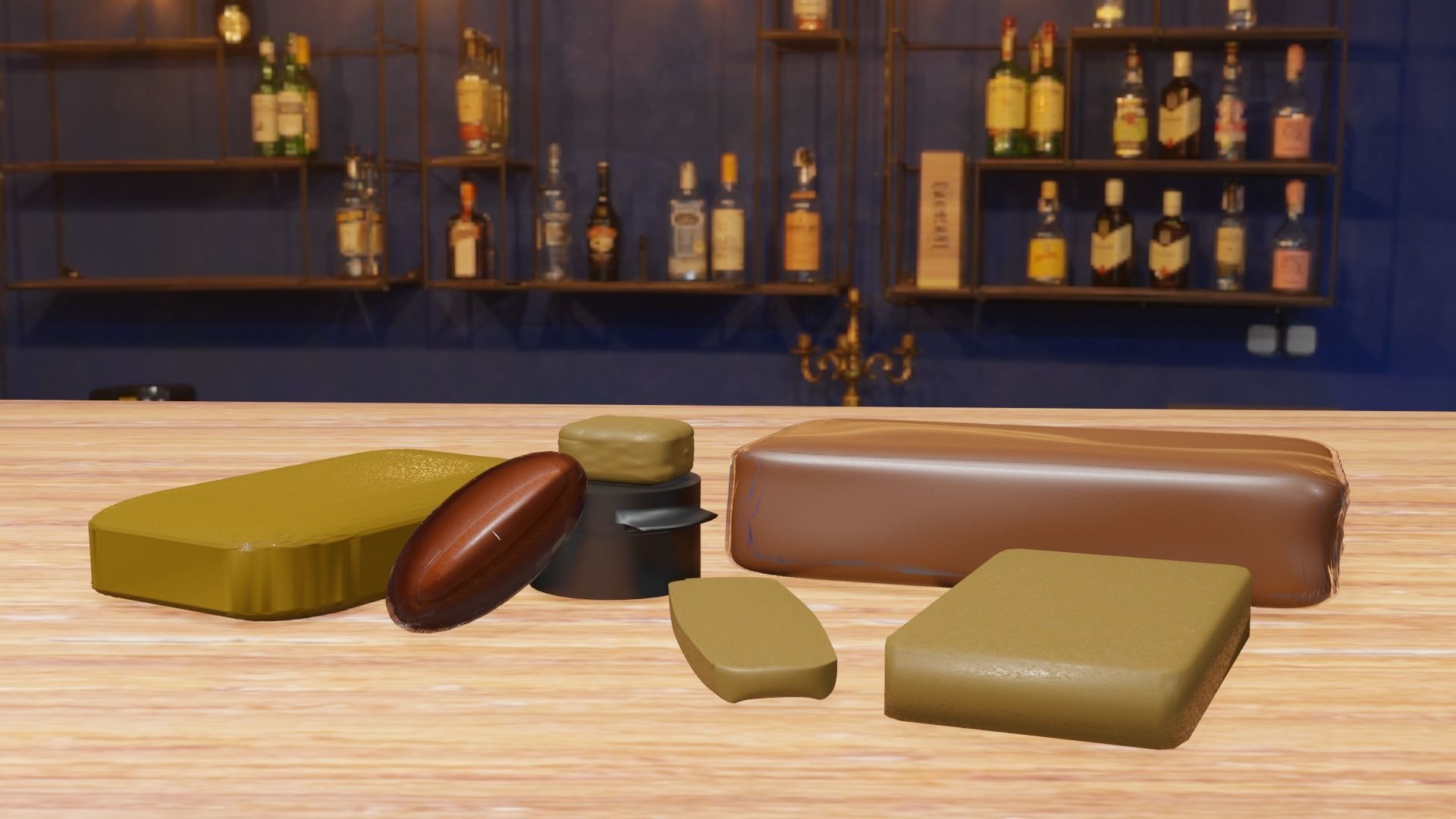 3D model Various Cannabis Hashish Brick Majiruana Products VR / AR ...