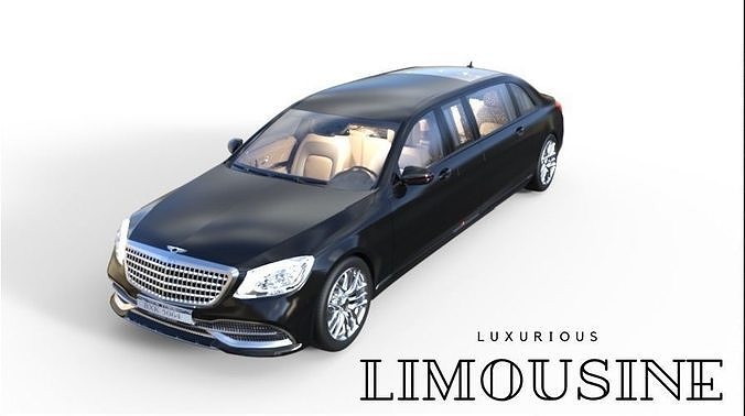 luxurious limousine 3D model rigged | CGTrader
