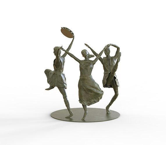 3D model 3 people dancing model VR / AR / low-poly | CGTrader