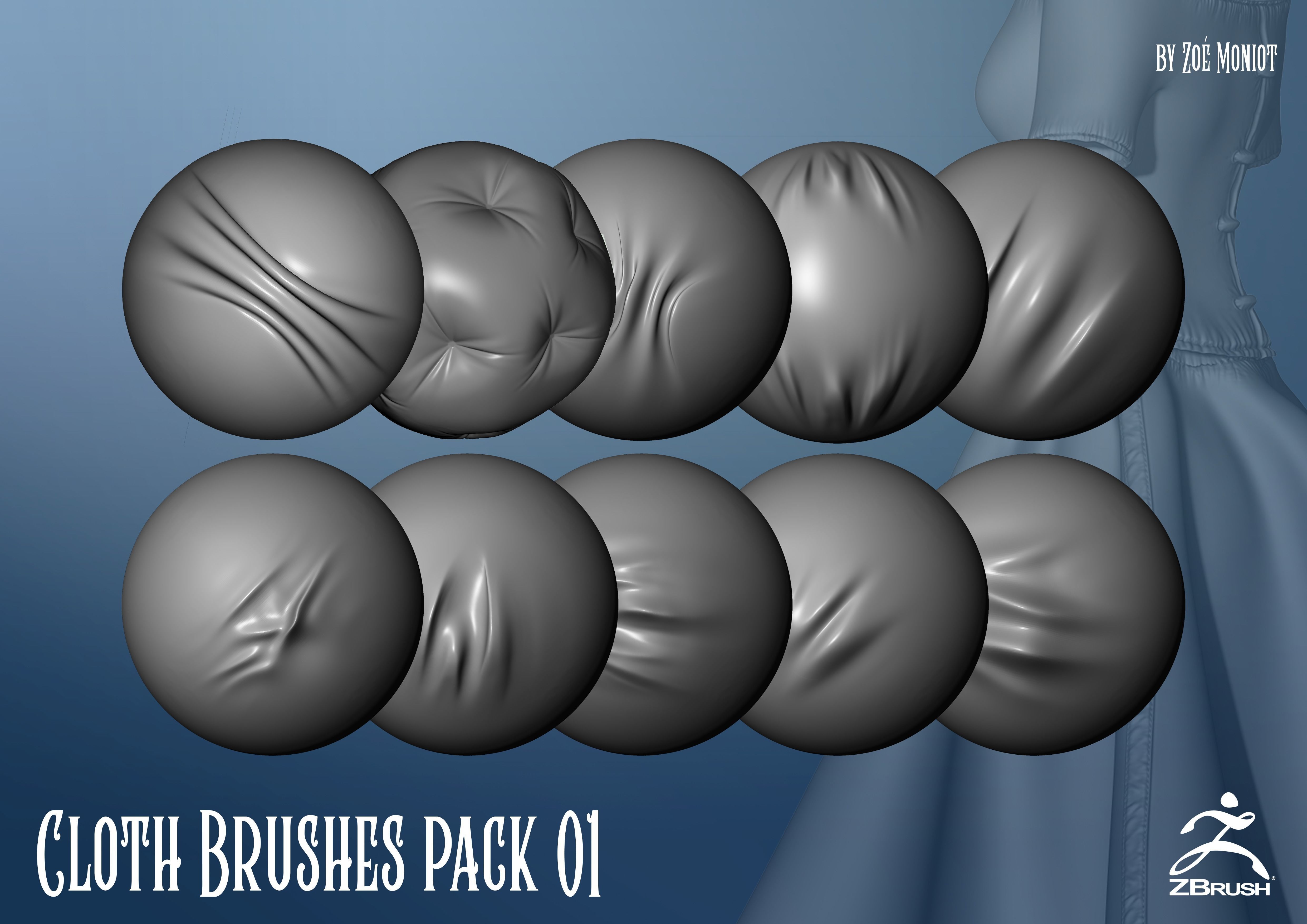 CLOTH BRUSHES PACK 3D model | CGTrader