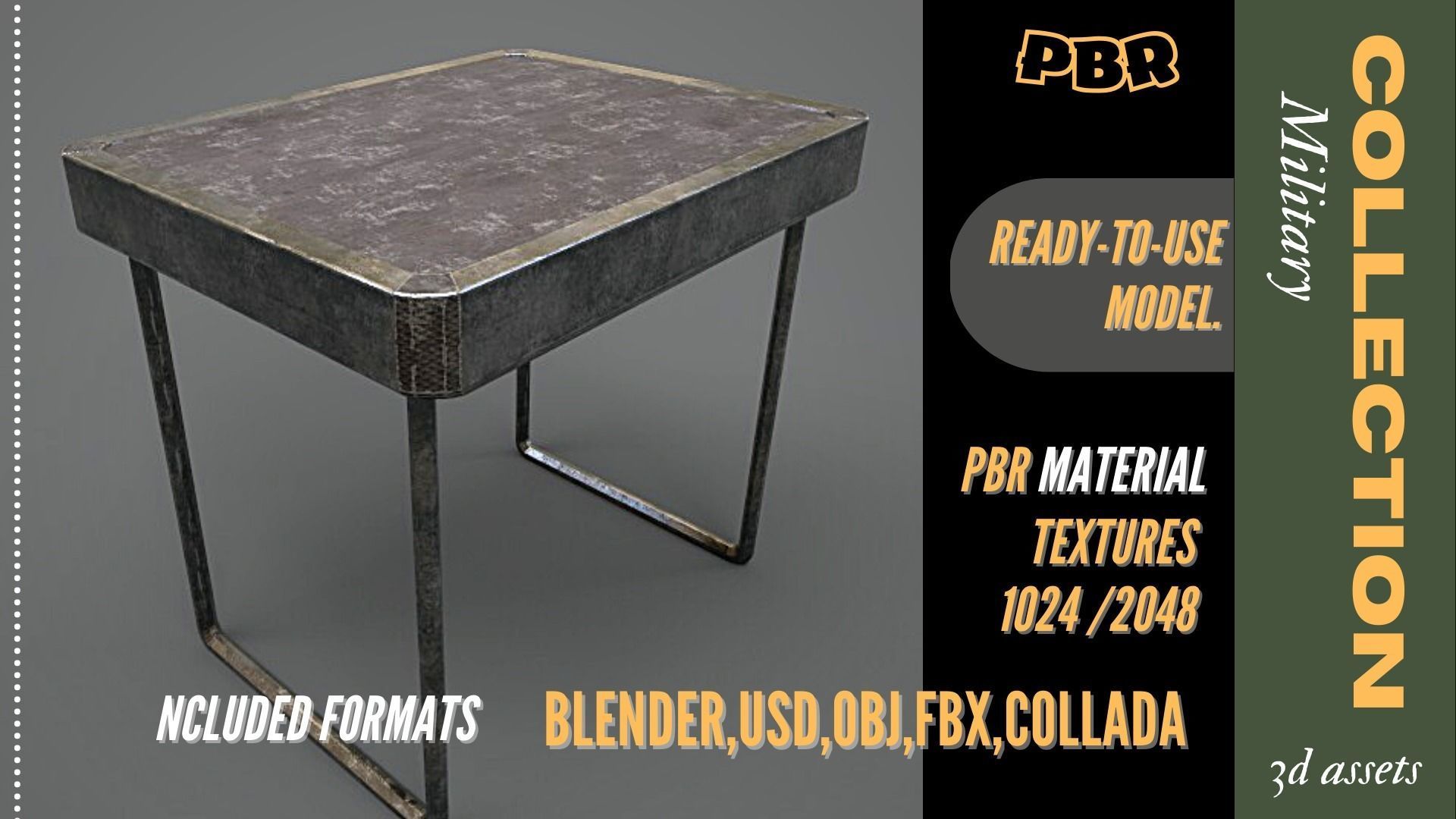 3D model Military Table Model 3D Low-poly VR / AR / low-poly | CGTrader