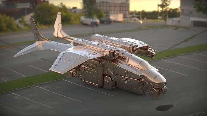 Dropship helicopter ship airship dirigible areoboat 3D model 3D ...