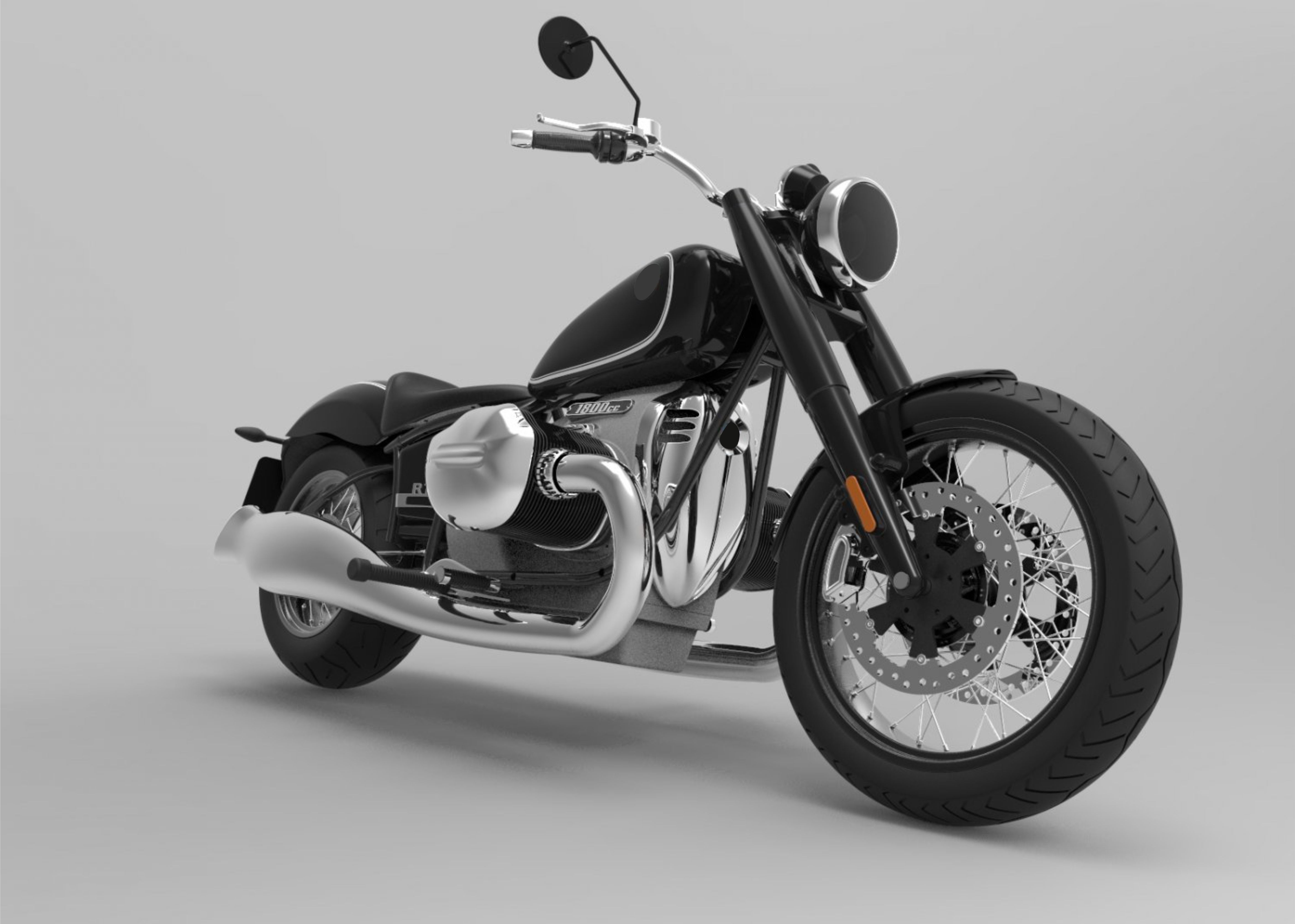 R18 Cruiser Motorcycle 3D model rigged | CGTrader