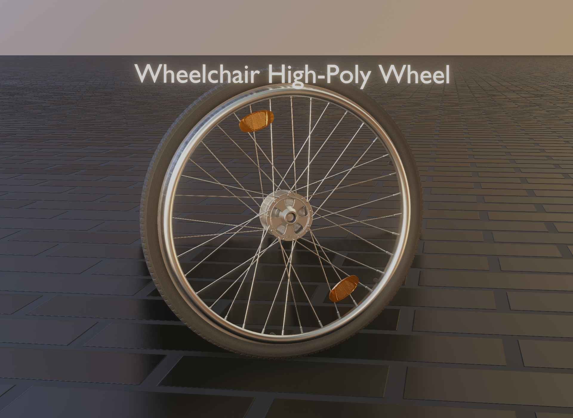Wheelchair Wheel with Procedural PBR Material Setup 3D model | CGTrader