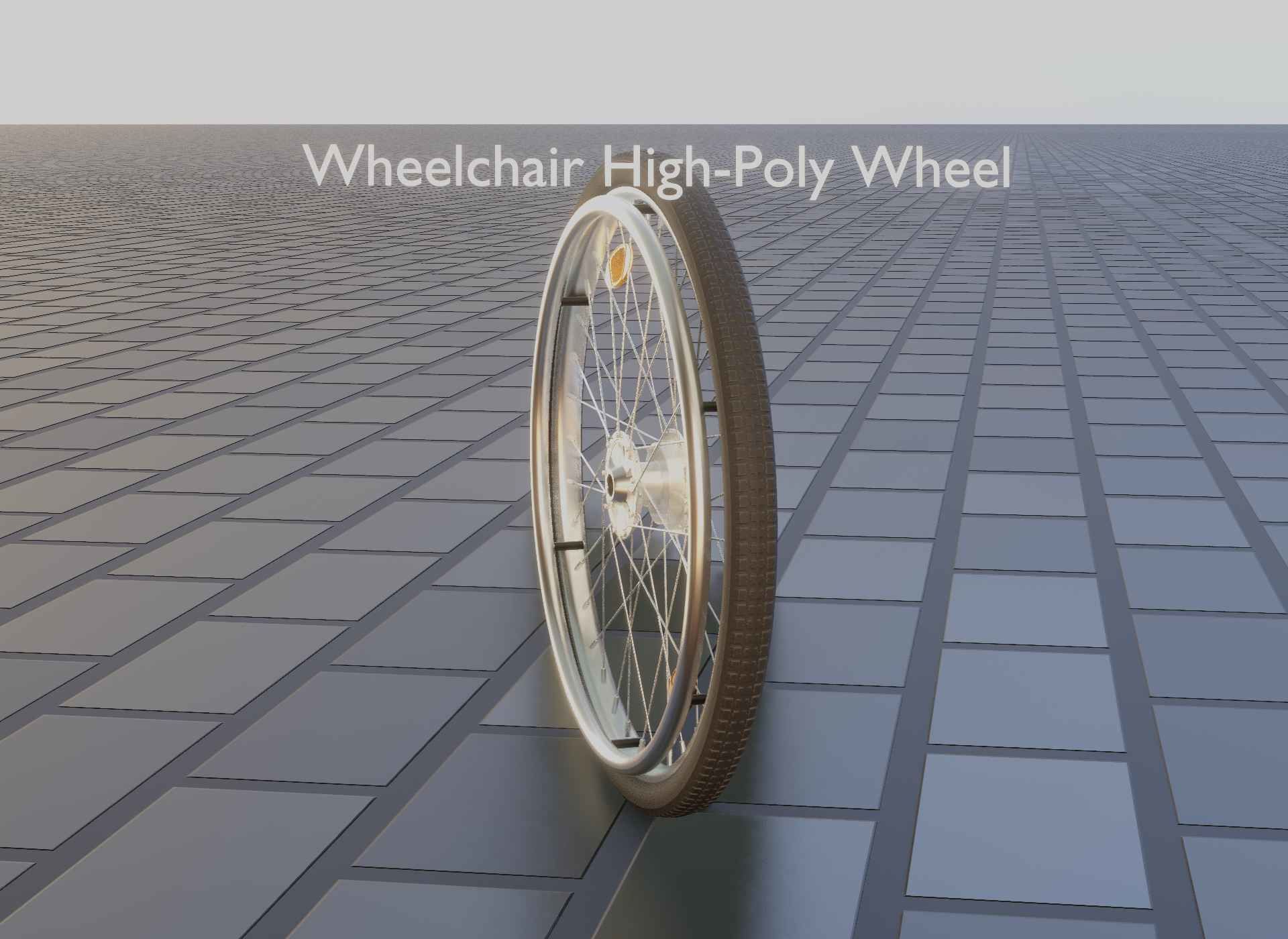 Wheelchair Wheel with Procedural PBR Material Setup 3D model | CGTrader