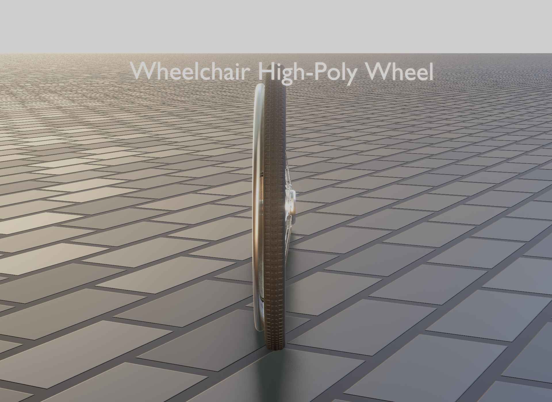 Wheelchair Wheel with Procedural PBR Material Setup 3D model | CGTrader