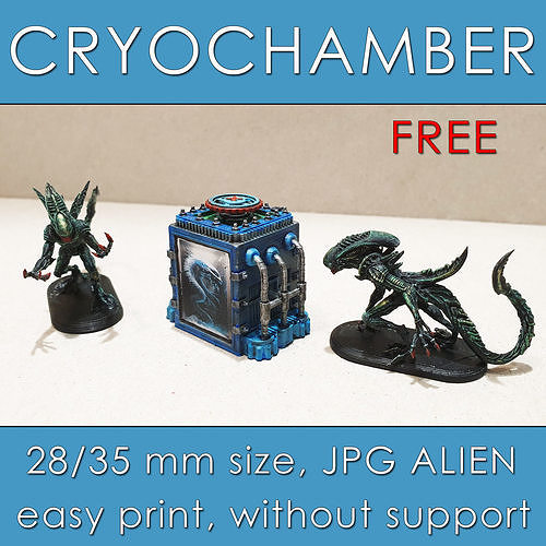 CRYOCHAMBER two alien figurines and box free 3D model | CGTrader