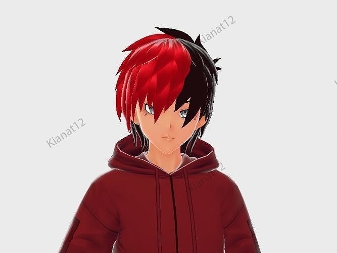 3D model 3D anime style male avatar for Vrchat and for Vtubing VR / AR ...